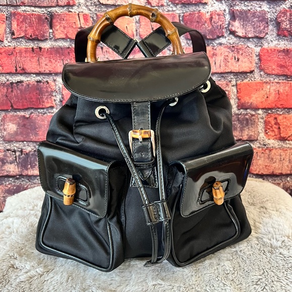 Gucci | Bags | Vintage Gucci Bamboo Handle Leather Backpack | Poshmark